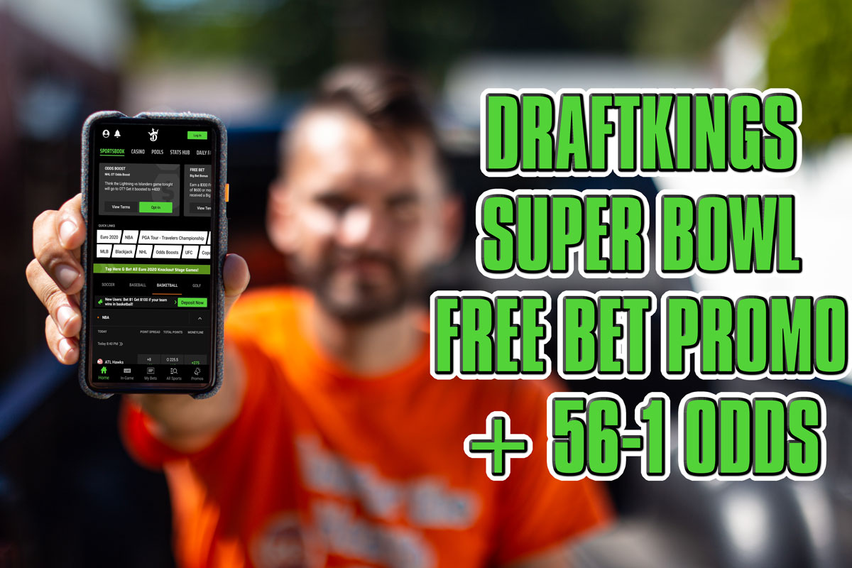DraftKings Super Bowl Promo $1 Million Free Bet Chance Pairs With 56-1 ...