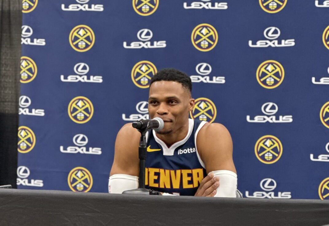 Russell Westbrook introduced to Denver Nuggets fans at Media Day - Mile ...
